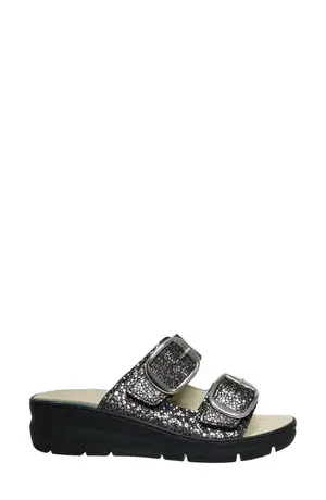 DAVID TATE Mosaic Wedge Sandal - Black
