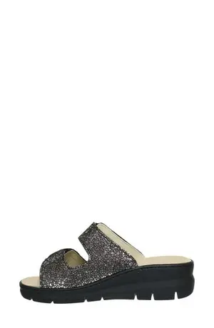 DAVID TATE Mosaic Wedge Sandal - Black
