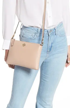 Tory Burch Mercer Pebbled Zip Crossbody Bag
