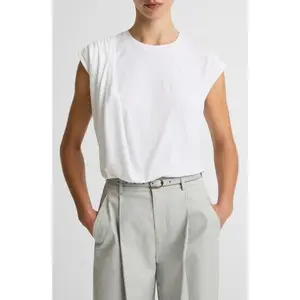 Vince Cap Sleeve Drape Top - Optic White
