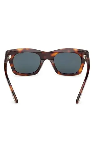 TOM FORD Emma 51mm Square Sunglasses - Classic Havana/green Lens