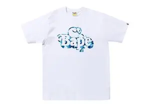 A BATHING APE Abc Camo Milo On Tee Shirt (fw25) White/blue