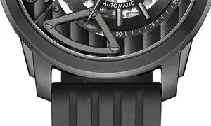 KENNETH COLE Skeleton Automatic Silicone Strap Watch