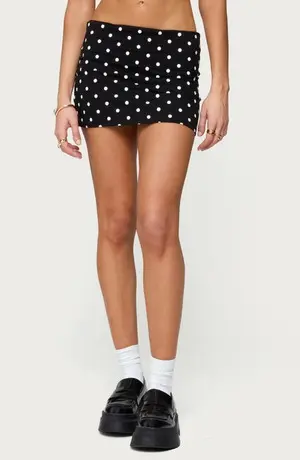 EDIKTED Aisha Polka Dot Miniskirt