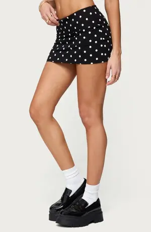 EDIKTED Aisha Polka Dot Miniskirt
