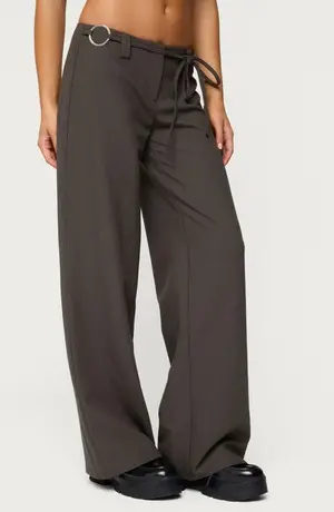 EDIKTED Raphael Tie Waist Wide Leg Pants