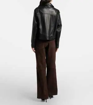 Nour Hammour Milo Suede Wide-leg Pants