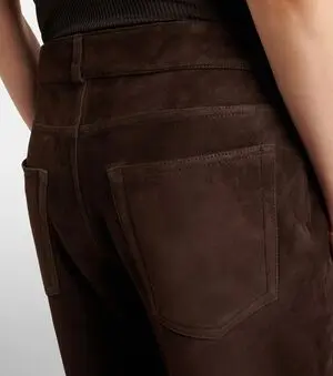 Nour Hammour Milo Suede Wide-leg Pants
