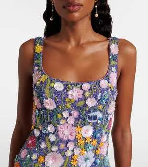 LA FUORI Embroidered Floral-applique Minidress