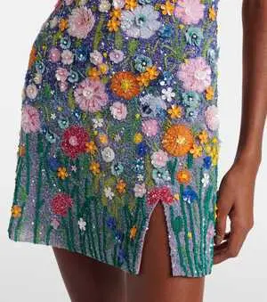 LA FUORI Embroidered Floral-applique Minidress