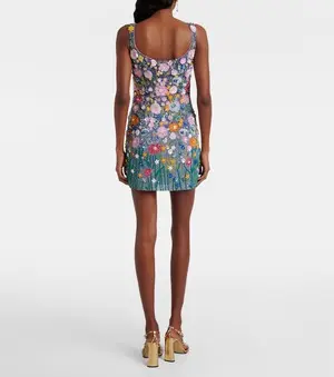LA FUORI Embroidered Floral-applique Minidress