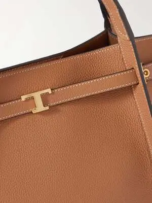 TOD'S Textured-leather Tote - Tan