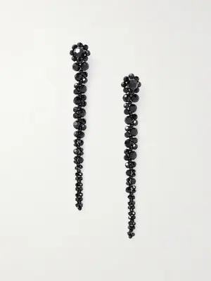 Simone Rocha Drip Gold-tone Crystal Earrings - Black