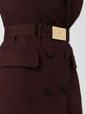 Elisabetta Franchi Double-breasted Belted Blazer Dress - Cocoa