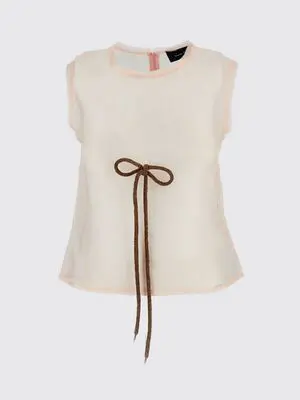 Simone Rocha Sheer Top With Bow Detail - Pink