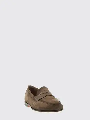 Santoni Suede Loafers - Mud