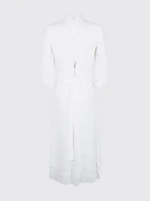 Elisabetta Franchi Shirt Dress With Tiered Hem - White