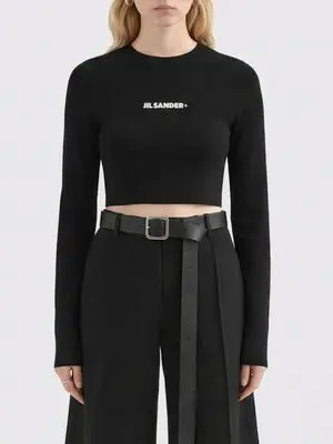 JIL SANDER Cropped Long Sleeve Top - Black