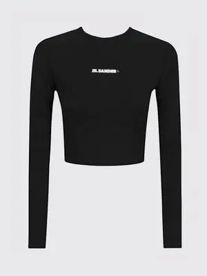 JIL SANDER Cropped Long Sleeve Top - Black