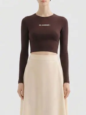 JIL SANDER Cropped Long Sleeve Top - Brown