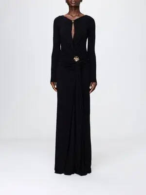 Elisabetta Franchi Long Sleeve Gown - Black