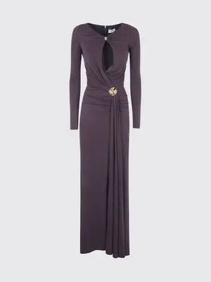 Elisabetta Franchi Long Sleeve Gown - Brown