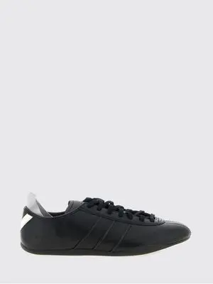 Y3 Y-3 Black Leather Lace-Up Sneakers Black