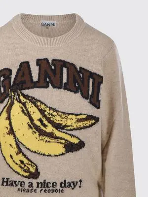 GANNI Graphic Knit Sweater - Camel