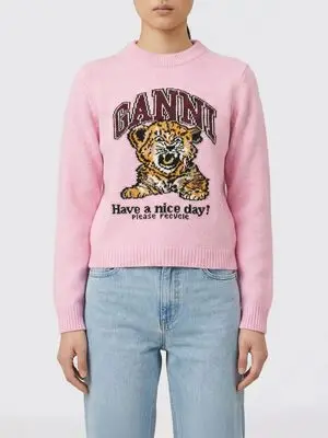 GANNI Graphic Knit Sweater - Pink