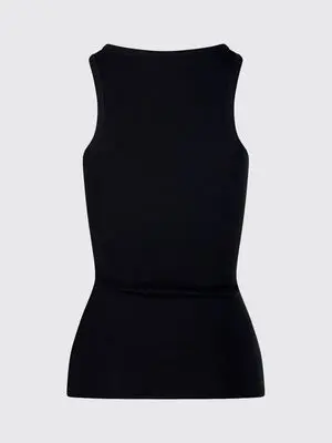 GANNI Ribbed Tank Top - Black