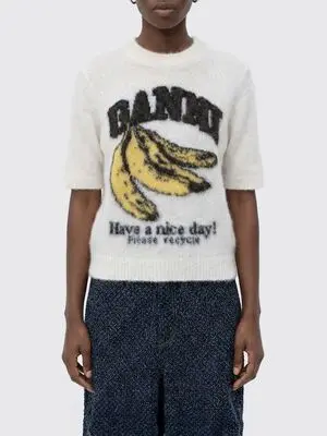 GANNI Graphic Knit Top - Ivory
