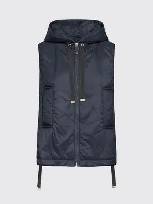 Max Mara Sleeveless Hooded Vest - Blue
