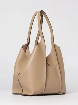 TOD'S Leather Shoulder Bag With Gold Tone Clasp