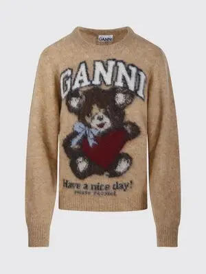 GANNI Graphic Knit Sweater - Camel