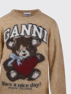 GANNI Graphic Knit Sweater - Camel