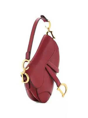 Dior Saddle Handbag Leather Mini Shoulder Bag - Red