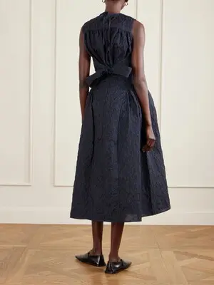 Cecilie Bahnsen Fabiola Embroidered Cotton-blend Cloqué Midi Skirt - Blue