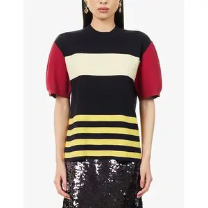 ZANKOV Dumas Contrast-stripe Wool-blend Top