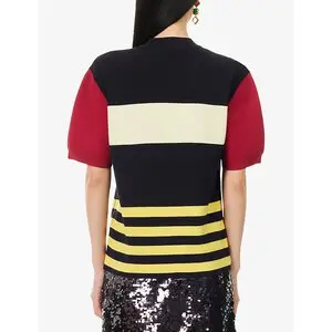 ZANKOV Dumas Contrast-stripe Wool-blend Top