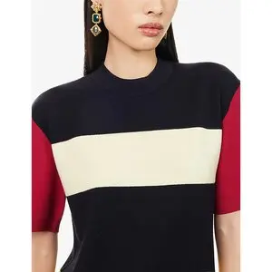 ZANKOV Dumas Contrast-stripe Wool-blend Top
