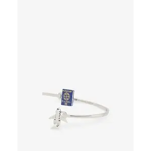 POUBEL Passport + Jet Sterling-silver Enamelled Bangle - Silver Blue White