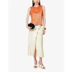 ZANKOV Eleanor Sequin-embellished Silk Vest Top