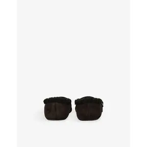 Alaïa Shearling-trim Suede Ballet Flats