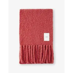 JOSEPH Branded Bouclé Knitted Scarf - Mulberry
