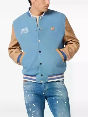 Philipp Plein Leather Bomber Jacket