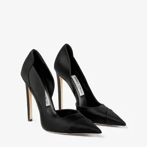 JIMMY CHOO Brigitte 120 Satin Pumps - Black