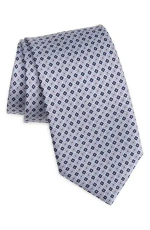 Brioni Silk Jacquard Tie - Sky Blue/navy