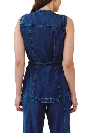 Bella Dahl Seamed Belted Chambray Vest