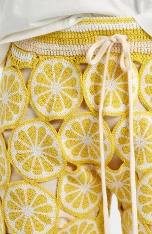 MAVRANS Lemon Crochet Organic Cotton Shorts