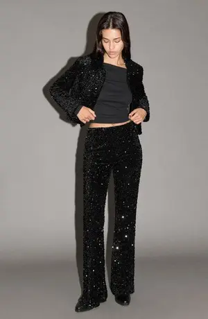 Mango Sequin Flare Jeans